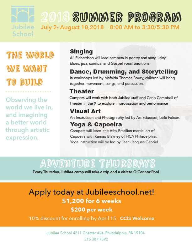 Summer Program Flyer | Jubilee School